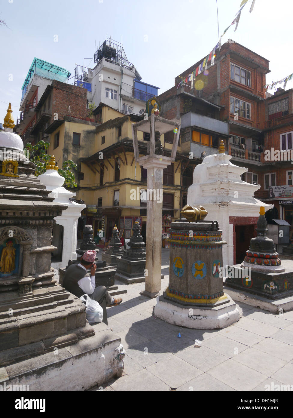 Nepal Yatkha Bahal, Tibetan Buddhist stupa and temple, Kathmandu Stock ...