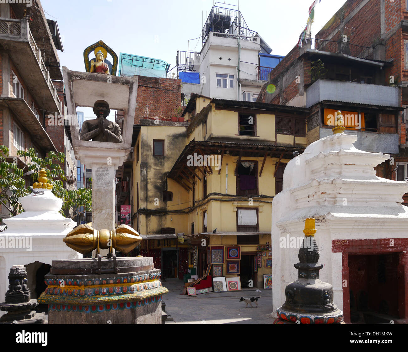 Nepal Yatkha Bahal, Tibetan Buddhist stupa and temple, Kathmandu Stock ...