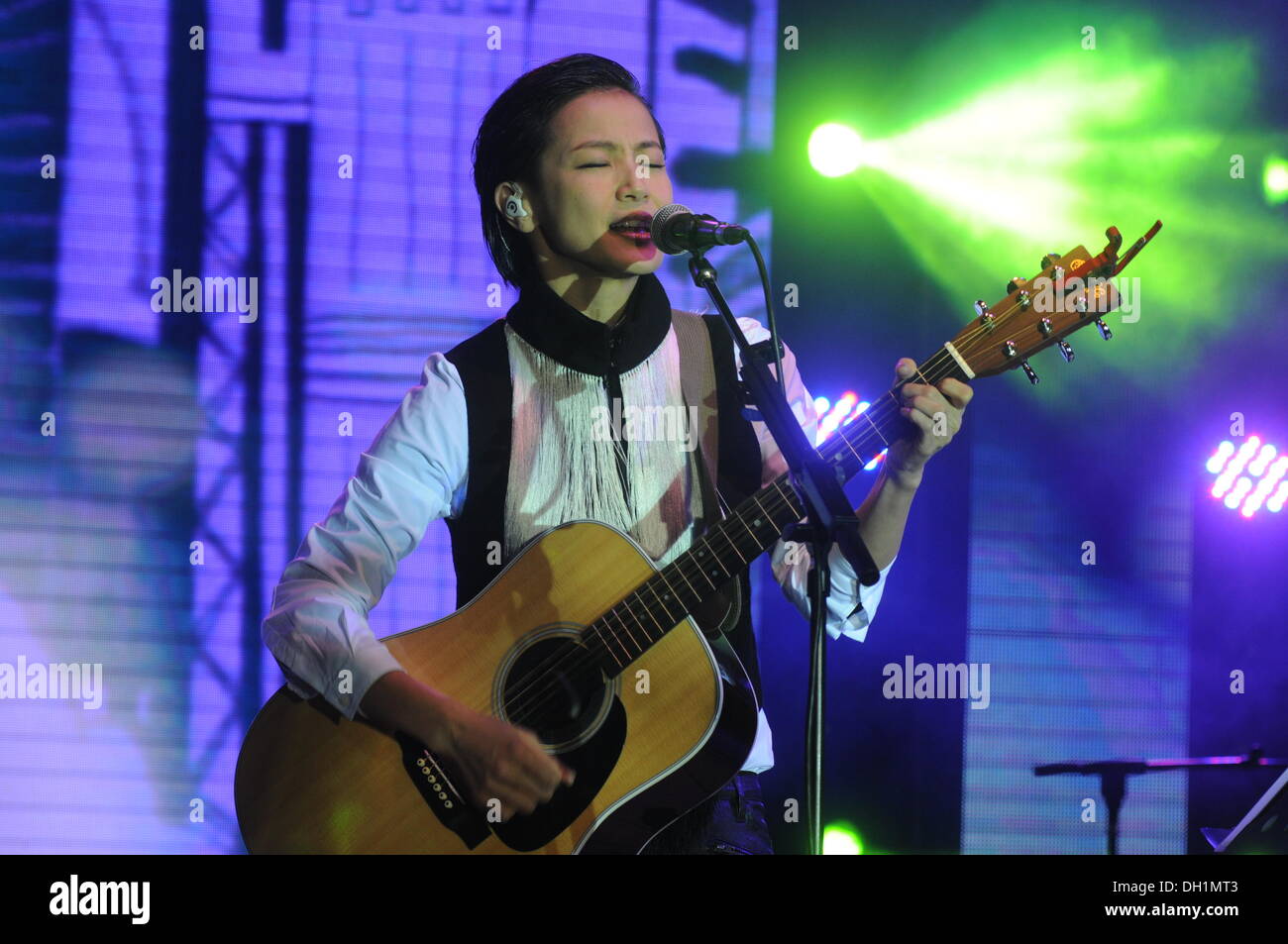 Shanghai, China. 27th Oct, 2013. Singer Denise Ho performs in the ...
