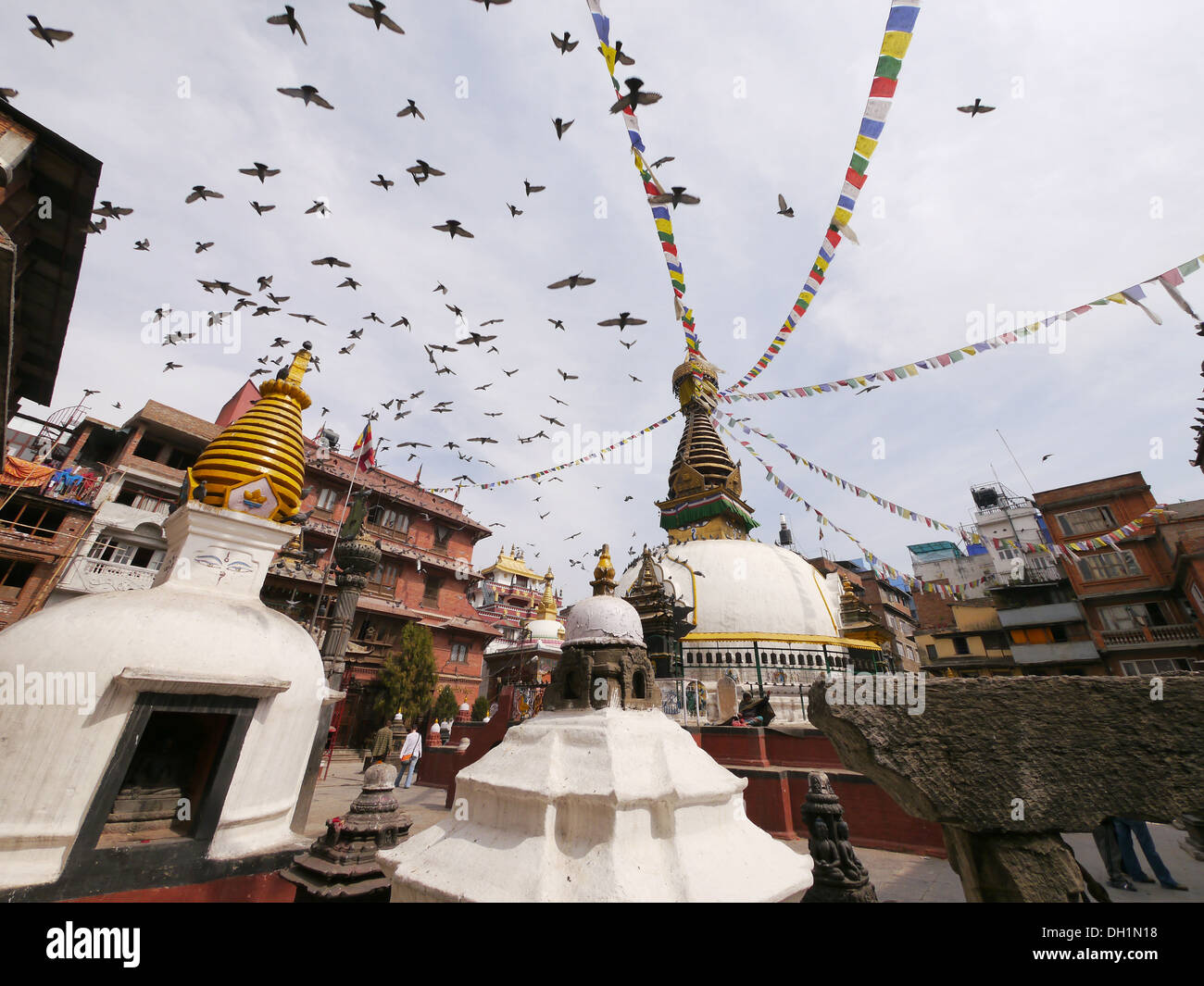Nepal Yatkha Bahal, Tibetan Buddhist stupa and temple, Kathmandu Stock ...