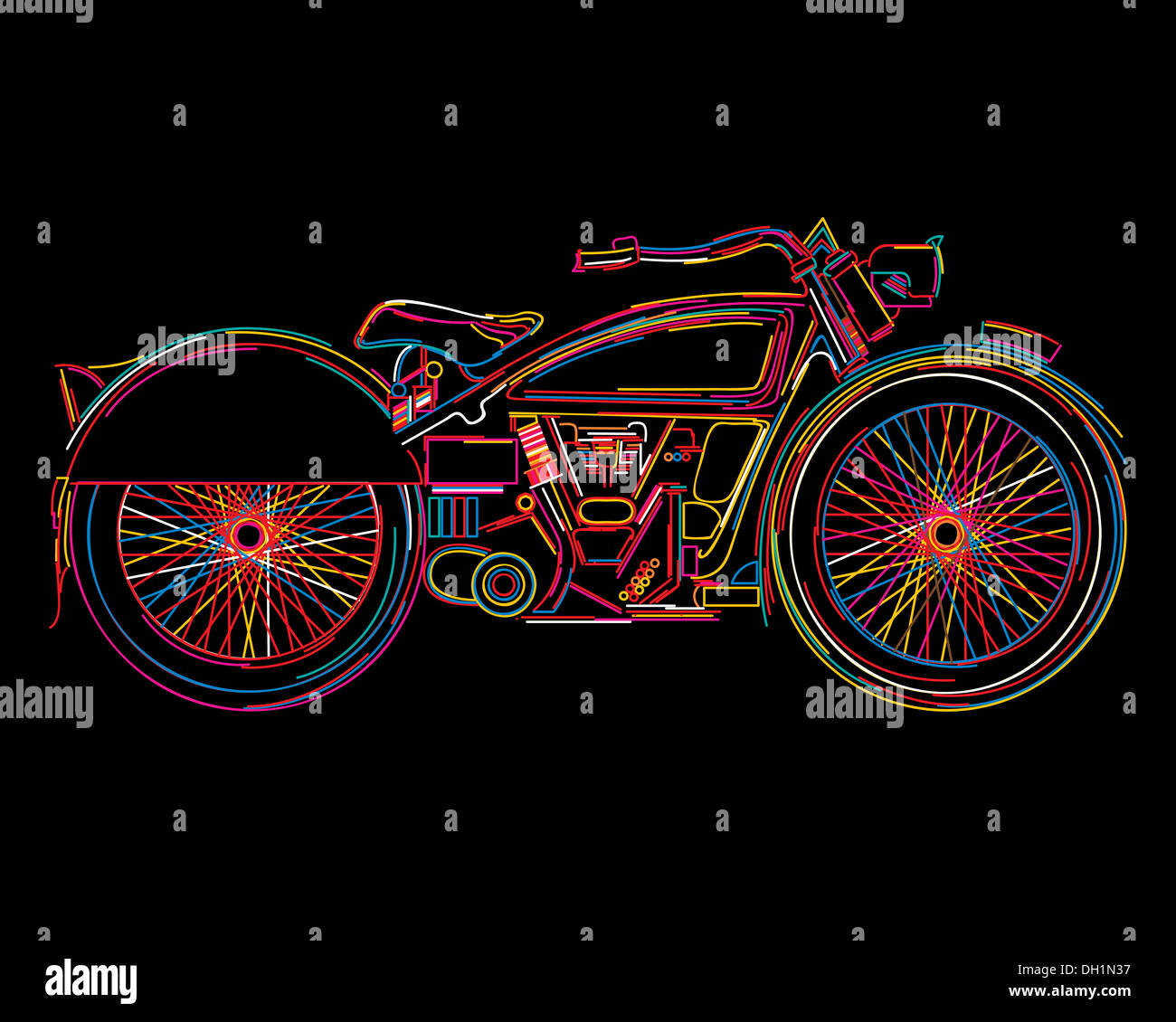 Vintage Motorcycle sketch Stock Photo - Alamy
