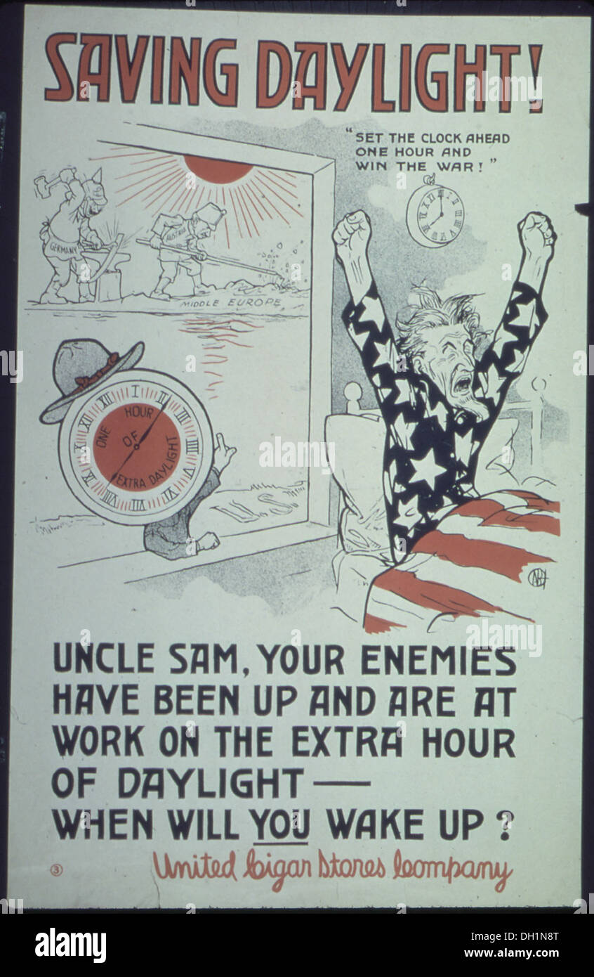 This image references the practice of Daylight Saving Time during World ...