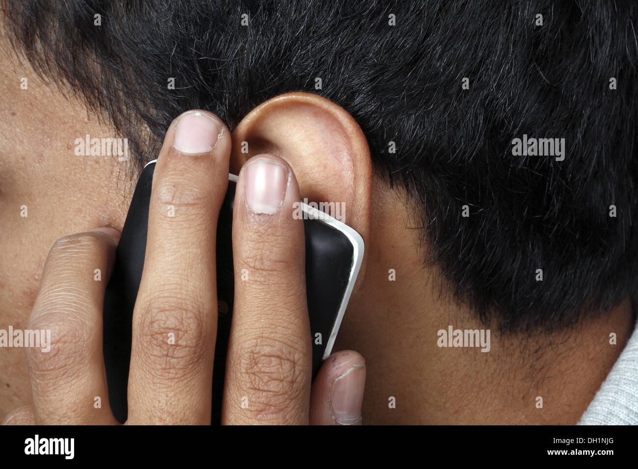man listening on mobile phone cellphone MR#743AE Stock Photo - Alamy