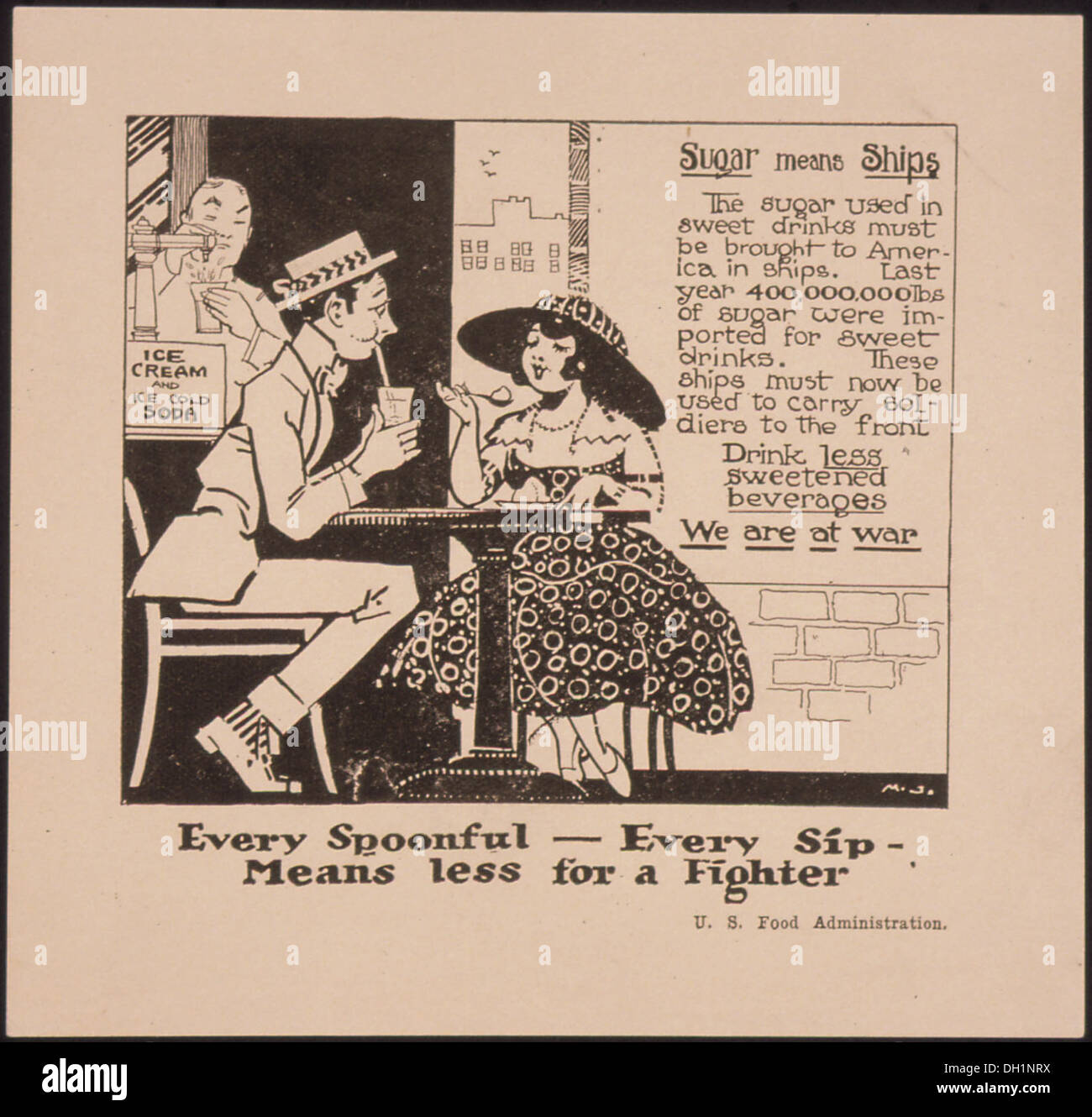 This World War I-era slogan highlights the rationing of sugar for the ...