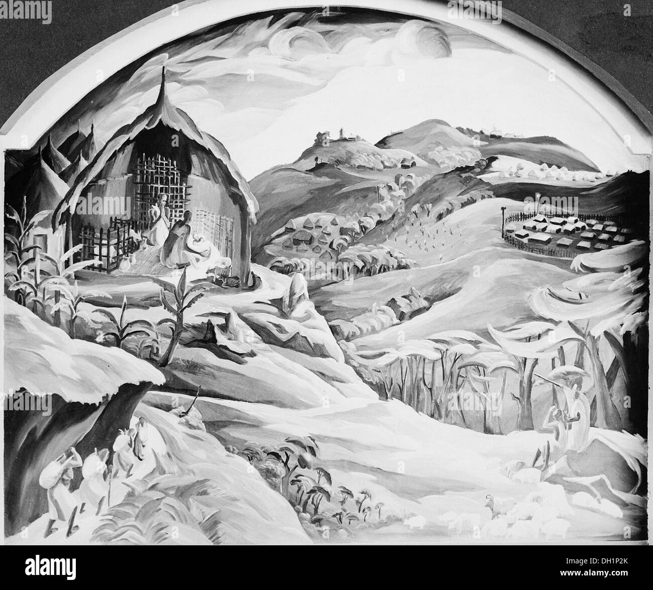 A depiction of the nativity scene, illustrating the birth of Jesus ...