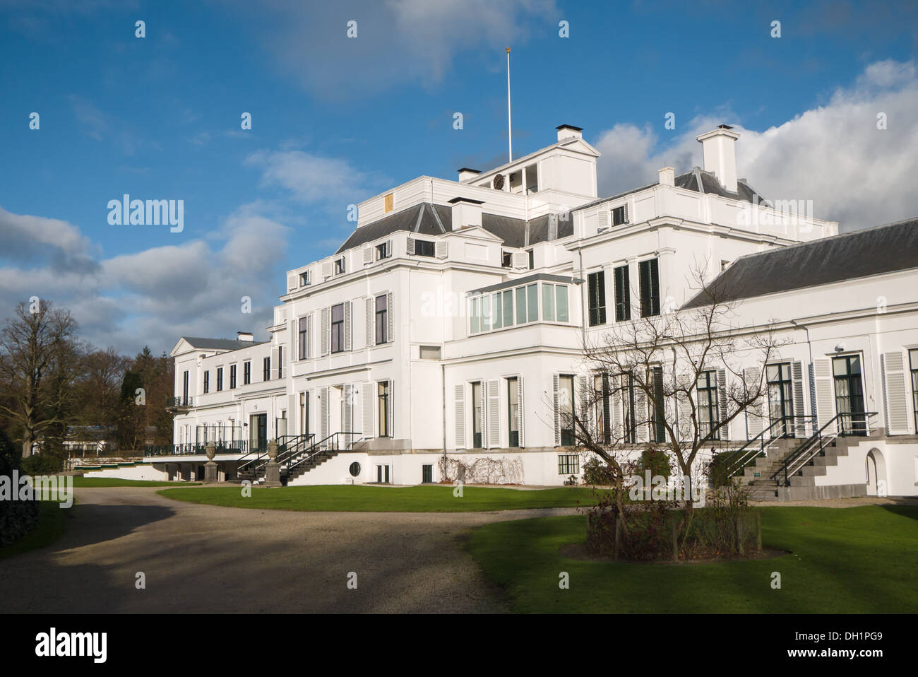 Rear facade of Soestdijk Palace, the former residency of the late Queen ...