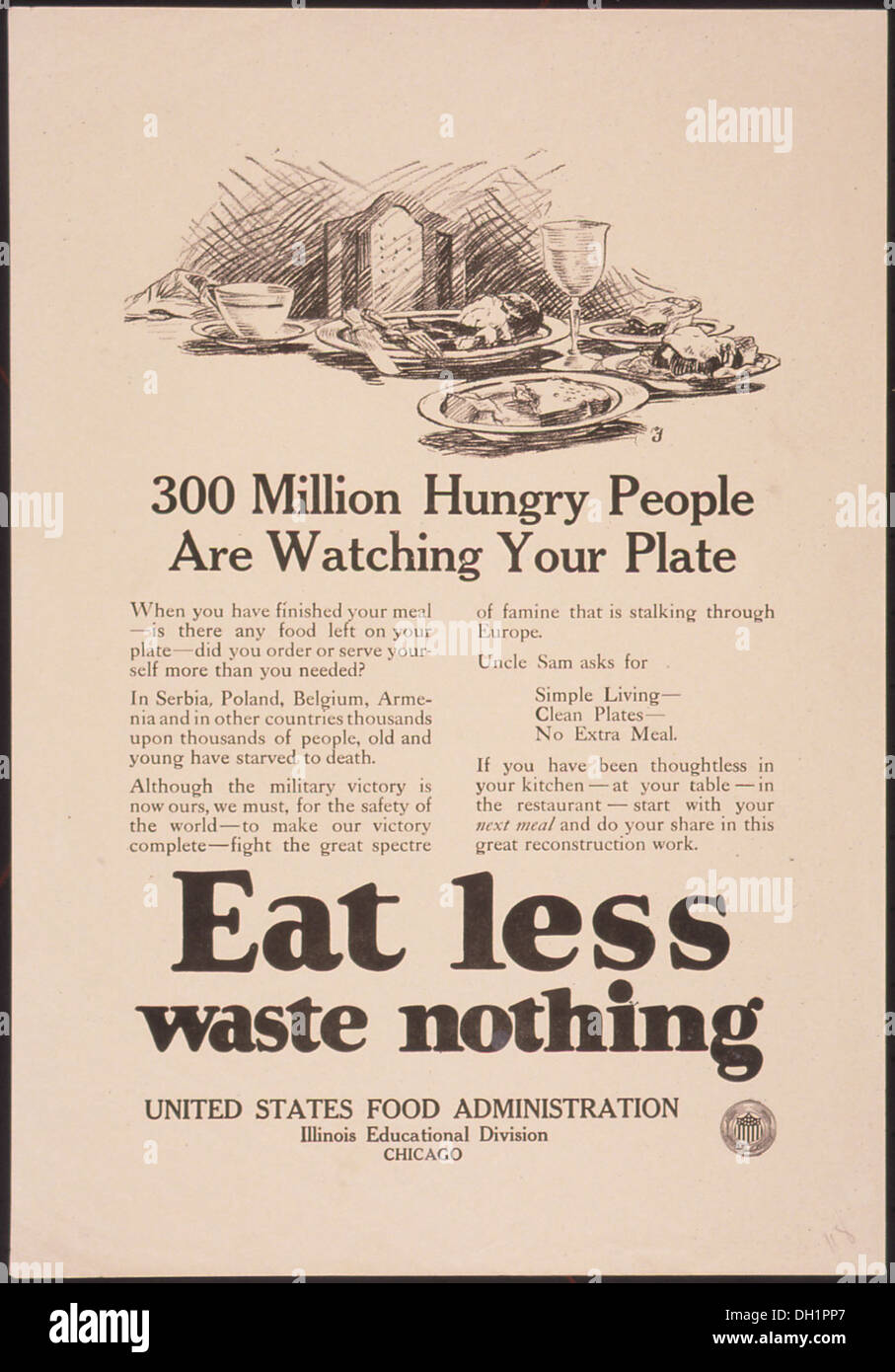 A public service poster urging Americans to conserve food during times ...