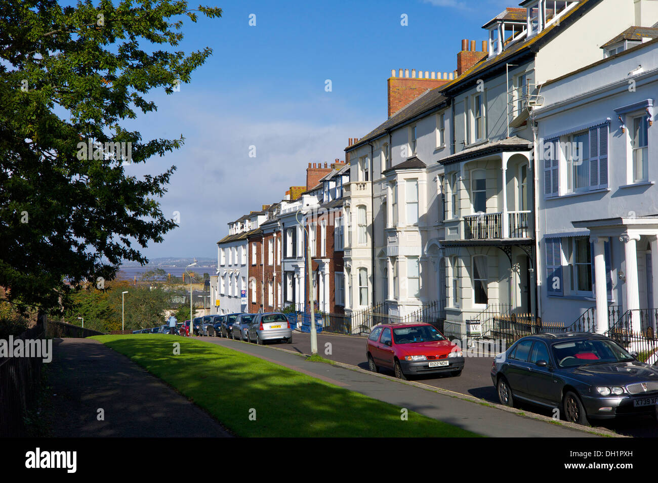 The Regency terrace at The Beacon, Exmouth, Devon, UK Stock Photo - Alamy