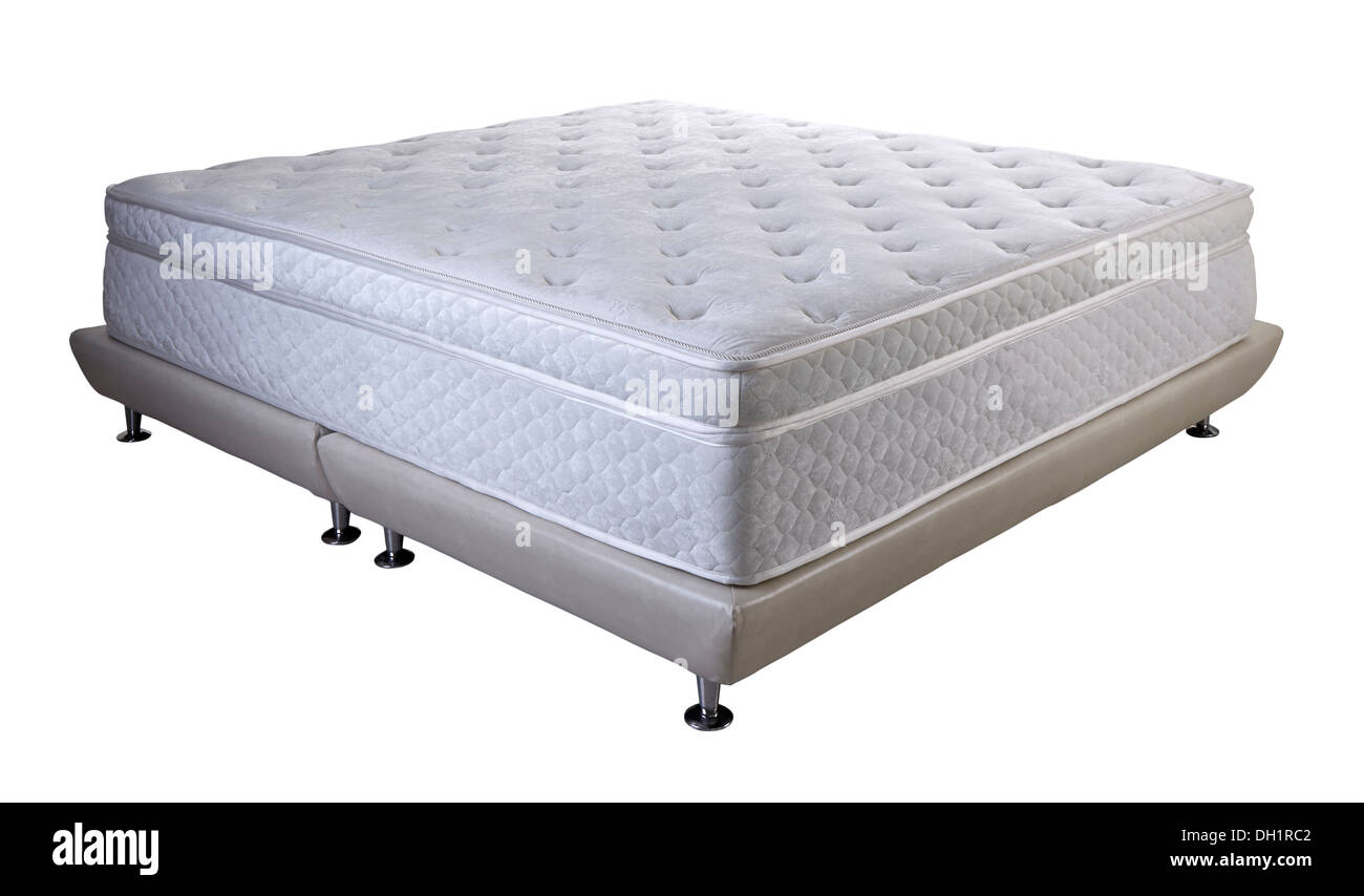 Mattress spring bed isolated on white background Stock Photo - Alamy