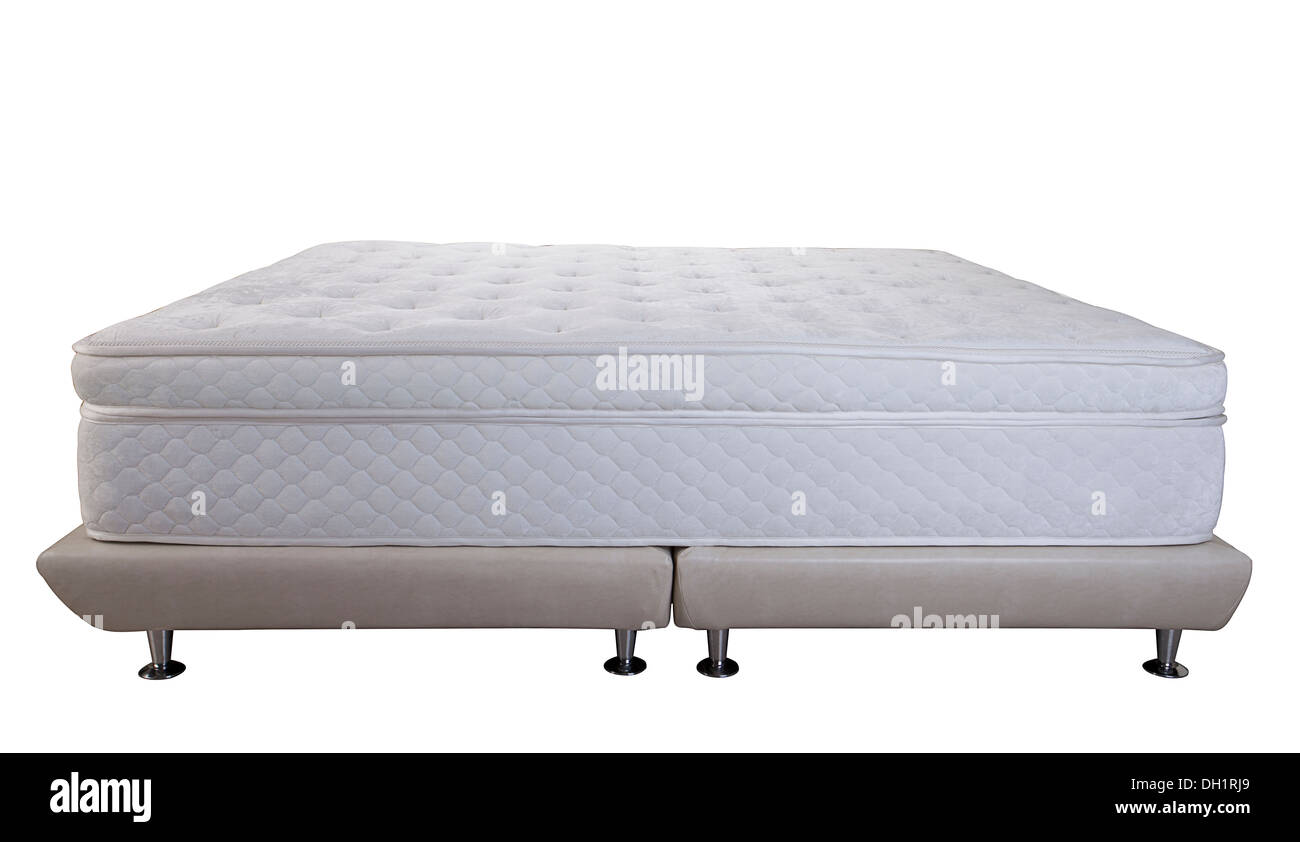 Soft and comfort spring bed isolated on white background Stock Photo ...