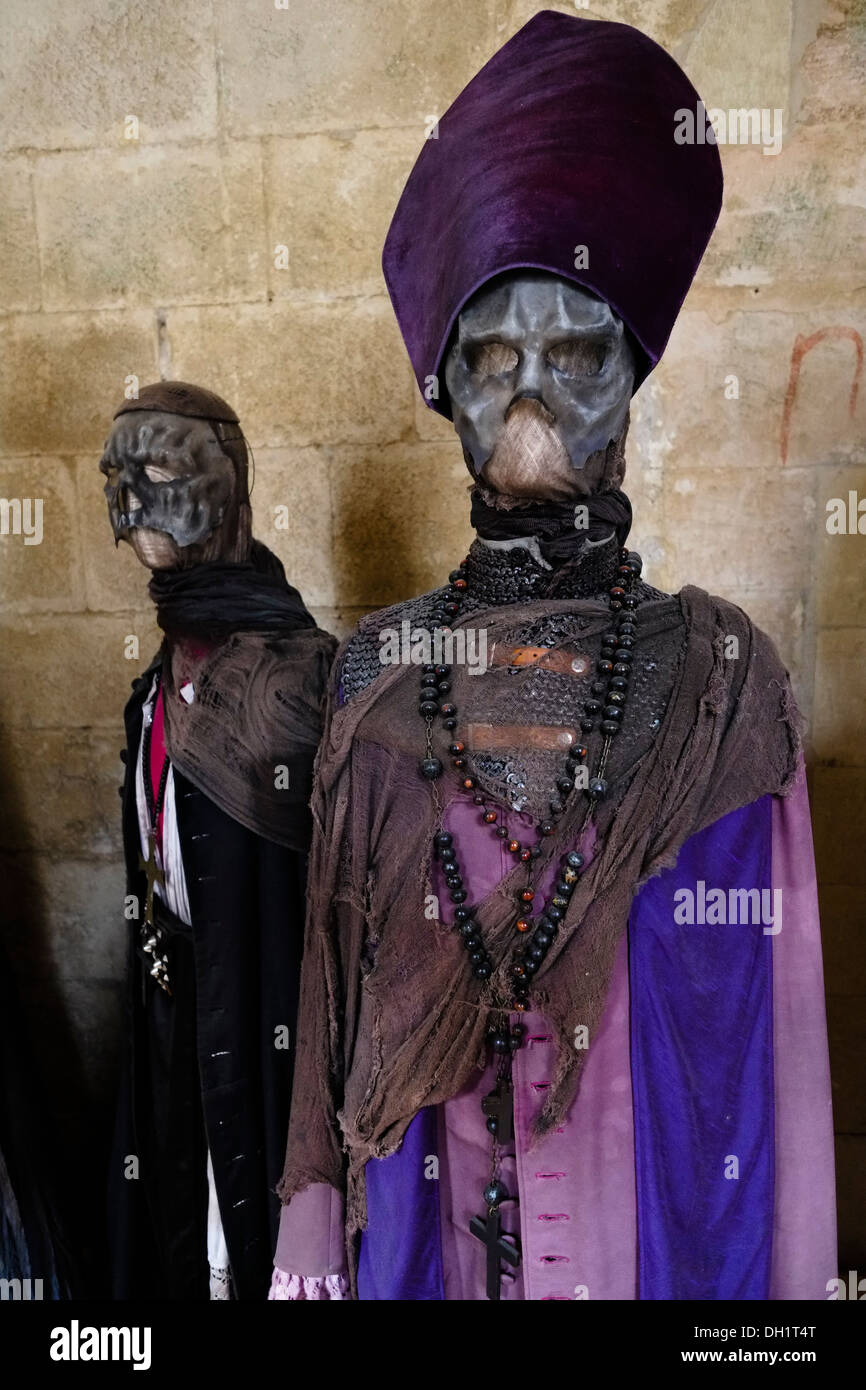 Exhibition of zombie like figures in church clothes Stock Photo - Alamy