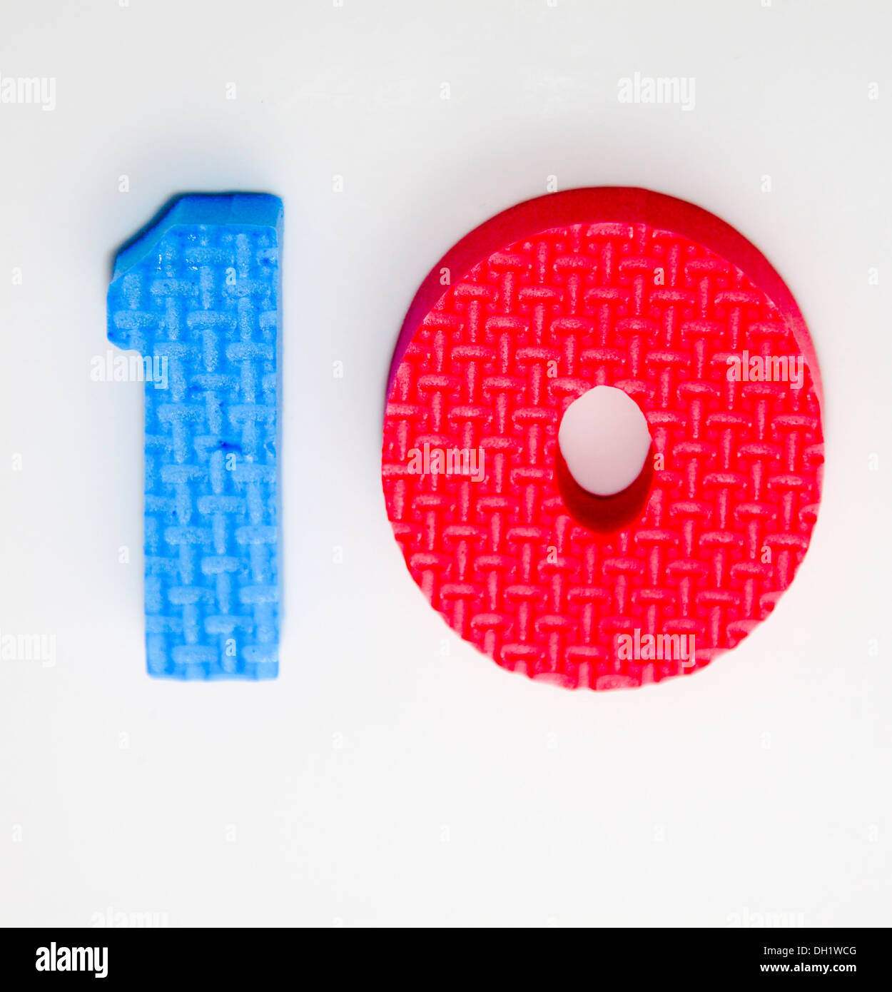 The number 10 as a plastic foam number Stock Photo - Alamy