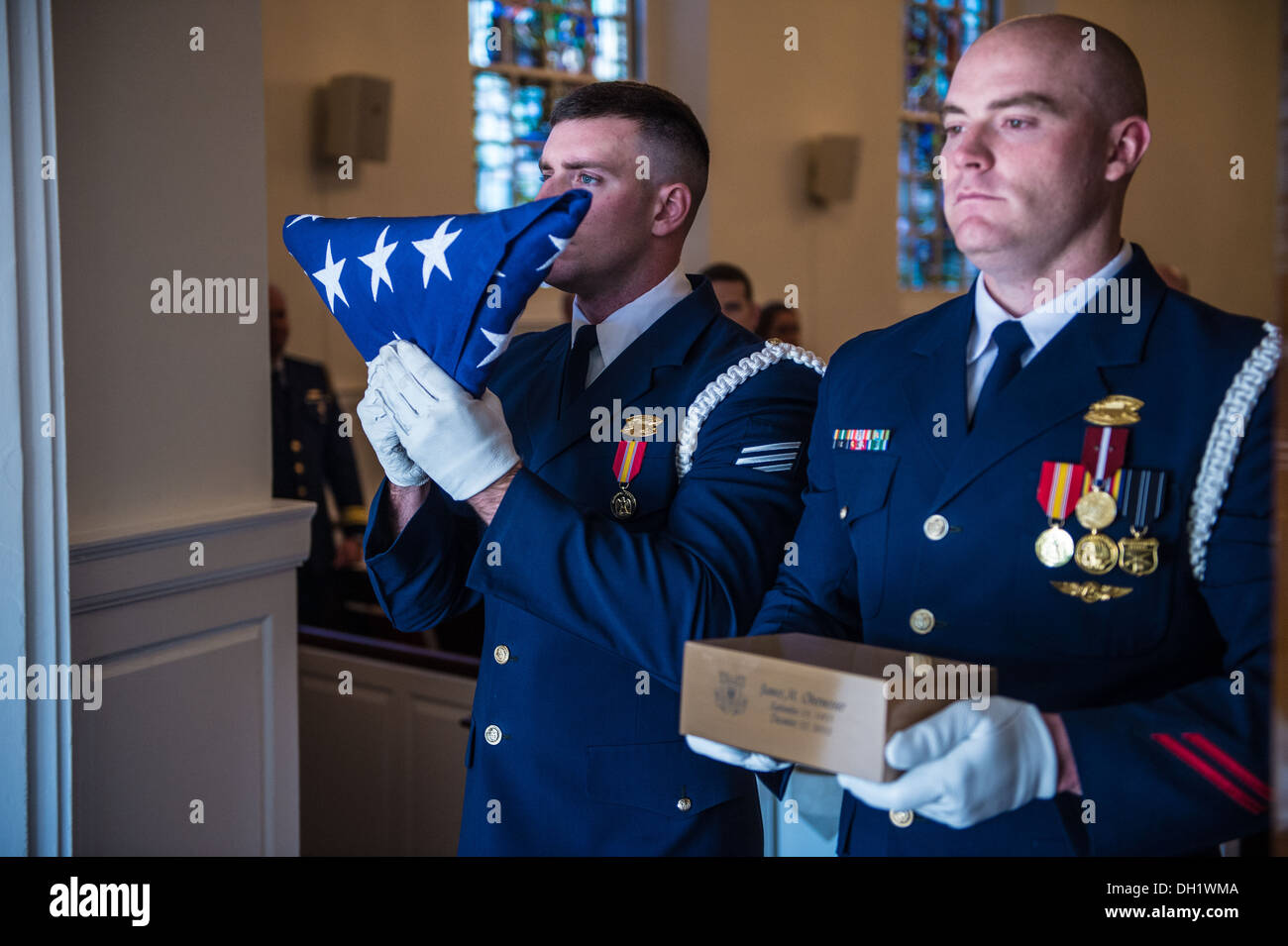 Coast Guardsmen in the Ceremonial Honor Guard participate in an ...