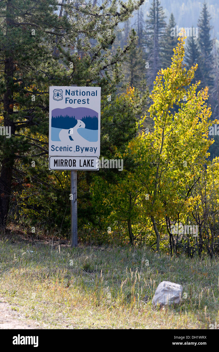 Sign, Mirror Lake Scenic Byway, Route 150, Utah, USA Stock Photo - Alamy