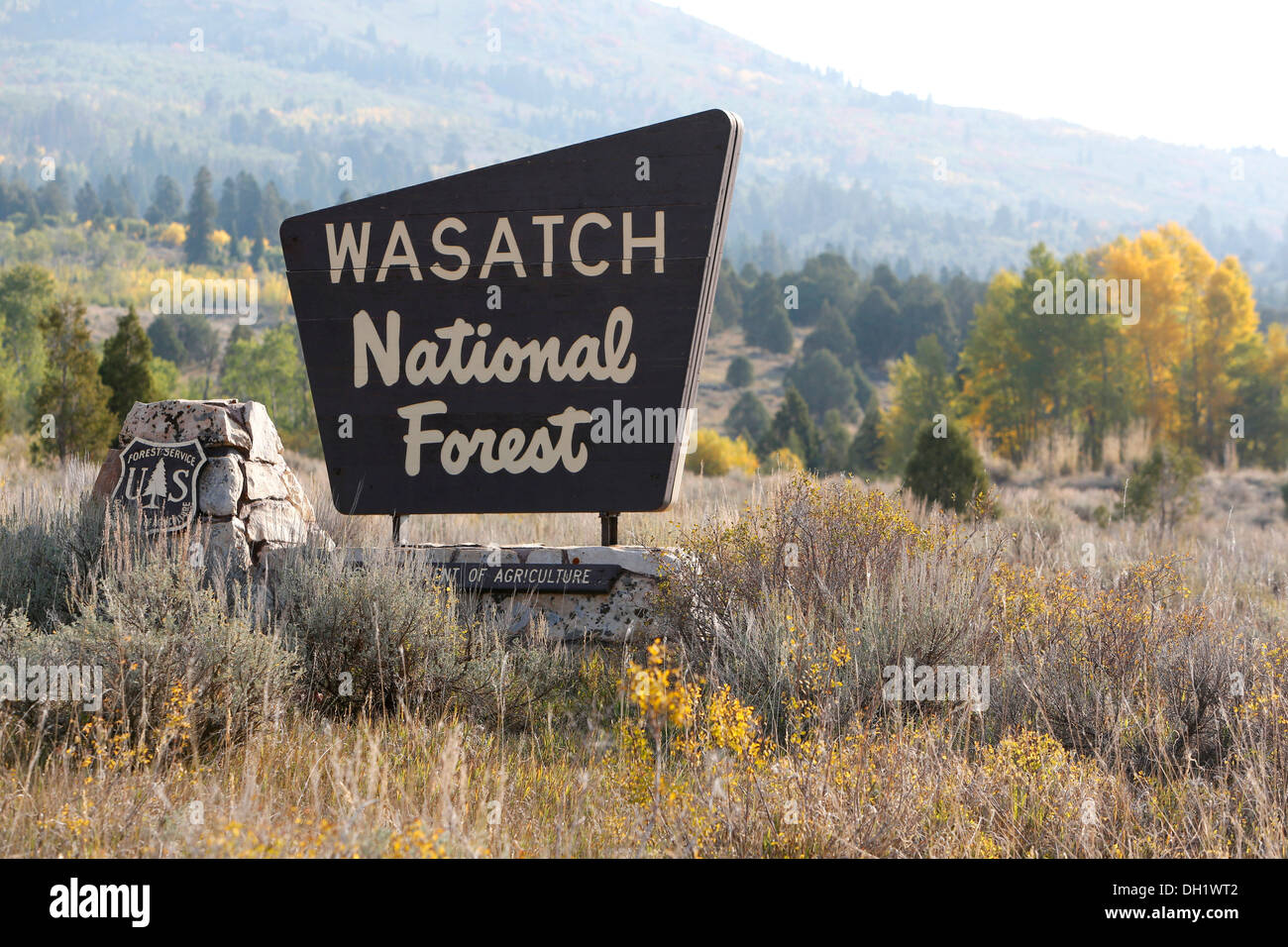 Sign, Wasatch National Forest, Mirror Lake Scenic Byway, Route 150 ...