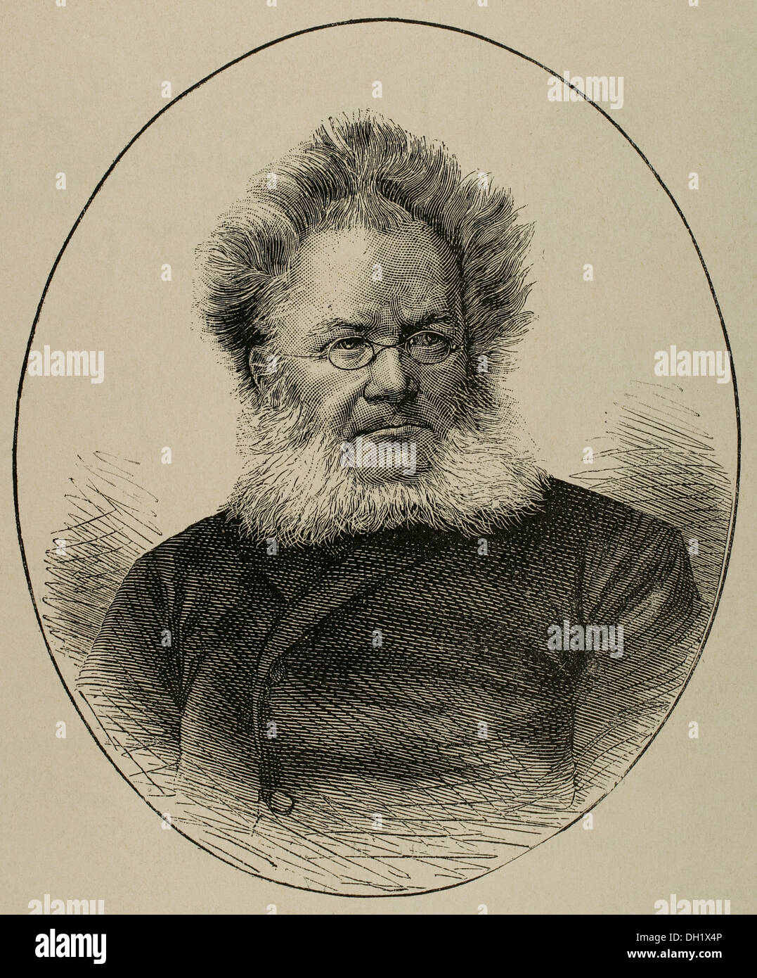 Illustration of henrik ibsen 1828 1906 hi-res stock photography and ...