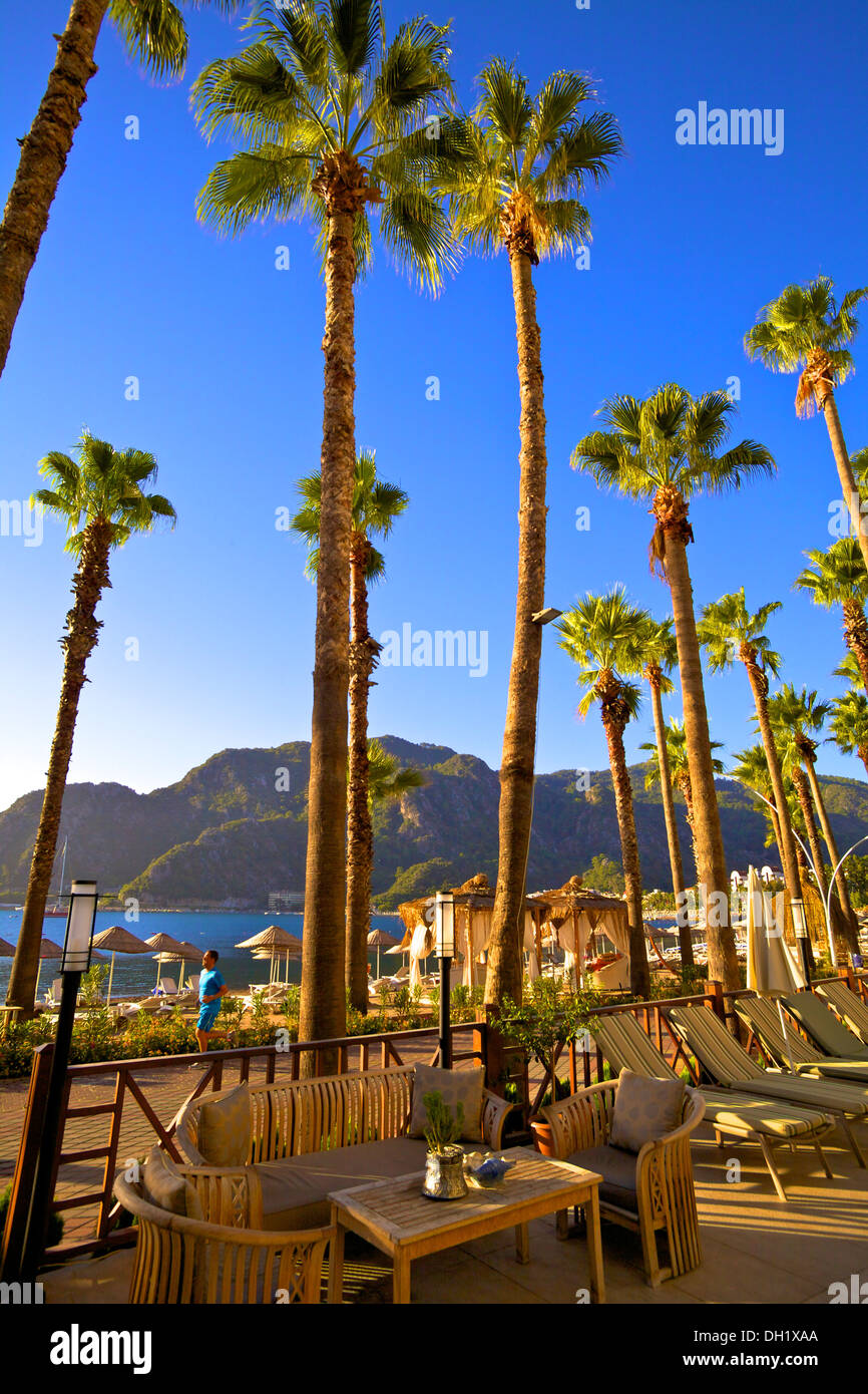 Hotel, Icmeler Bay, Icmeler, Datcha Peninsula, Turkey, Asia Stock Photo ...