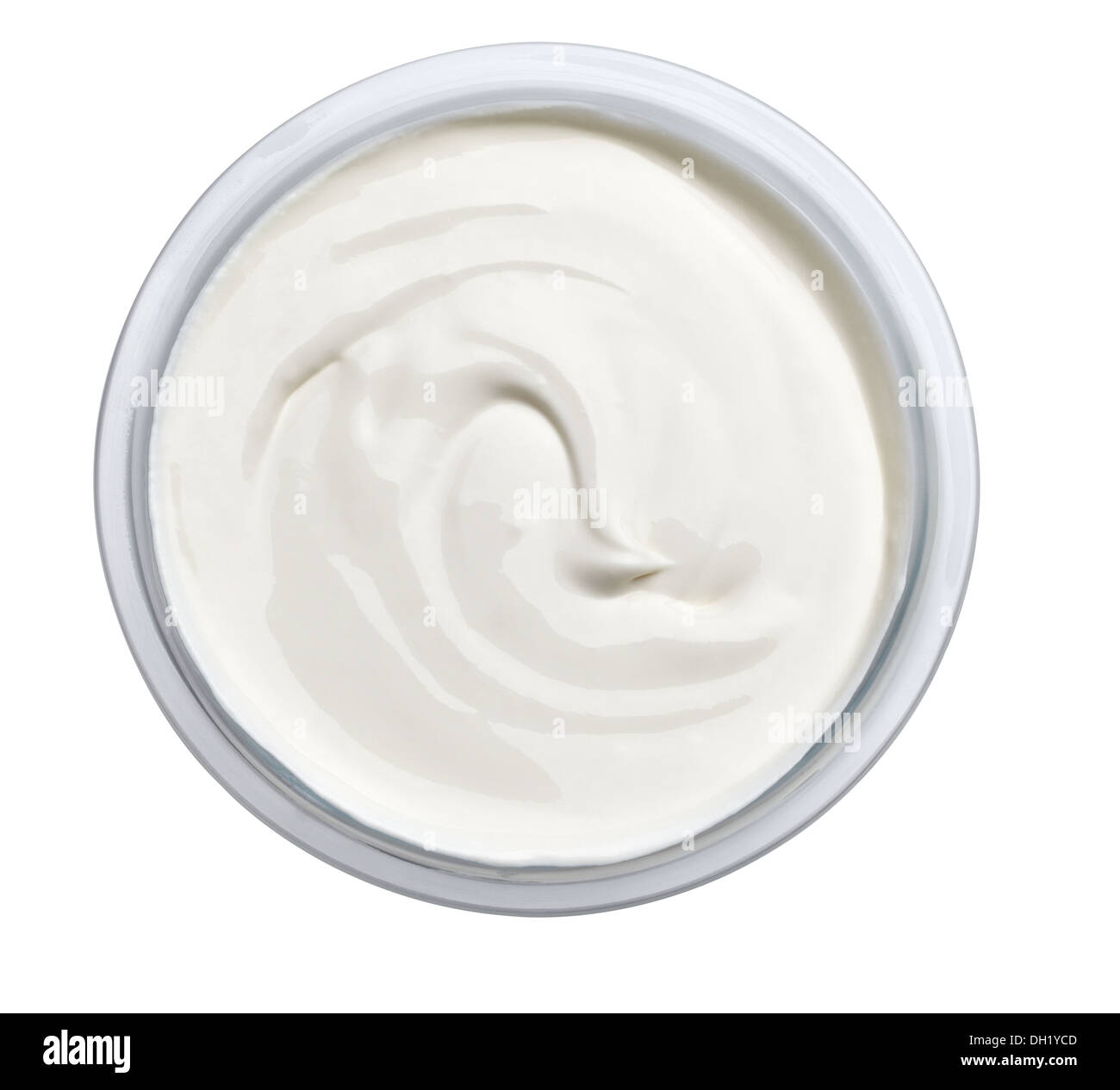 Dessert cream white closeup glass Cut Out Stock Images & Pictures - Alamy