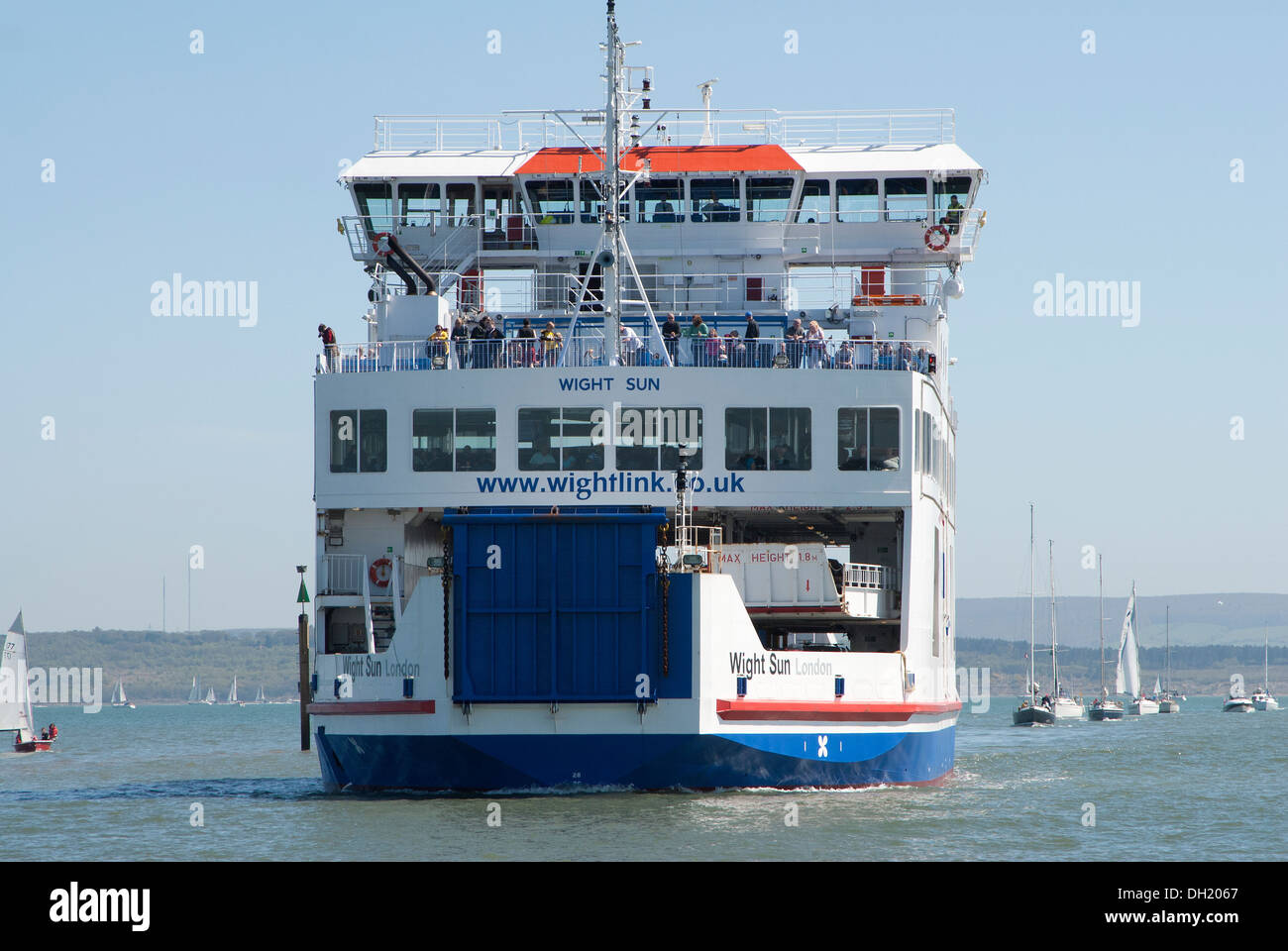 Wightlink ferry in the Lymington River, Solent, Hampshire Stock Photo ...