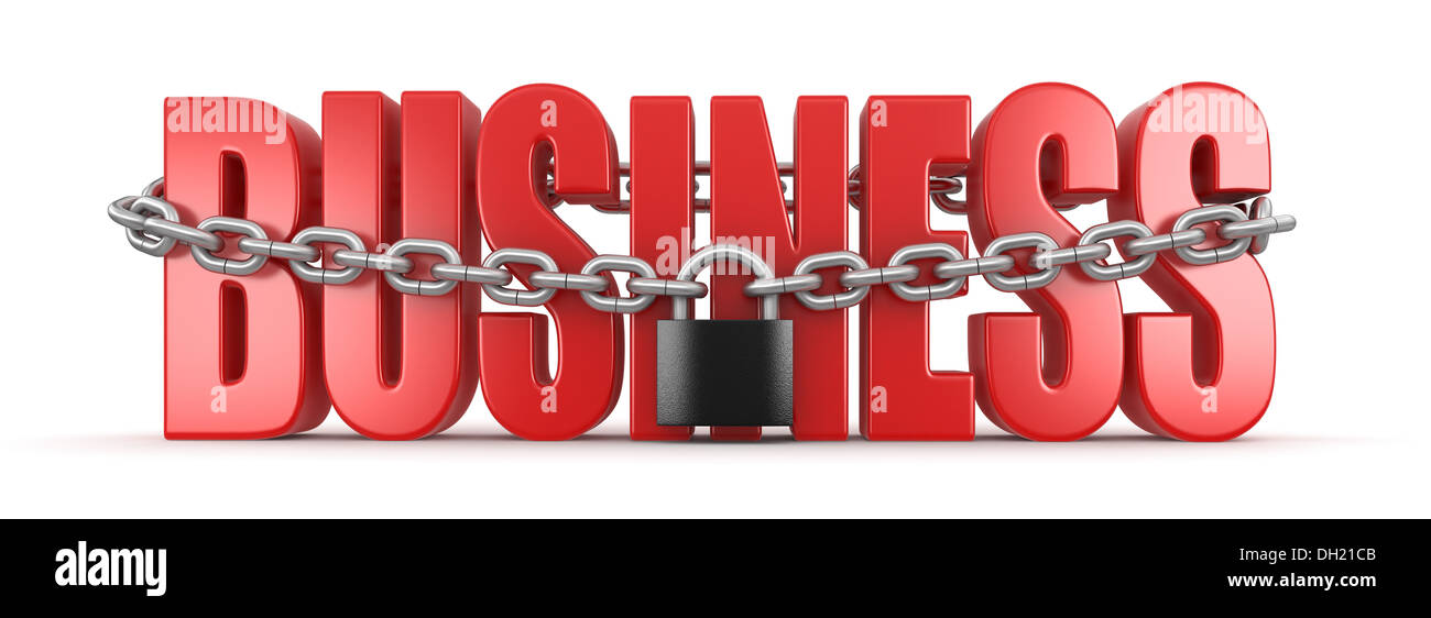 Business and lock (clipping path included Stock Photo - Alamy