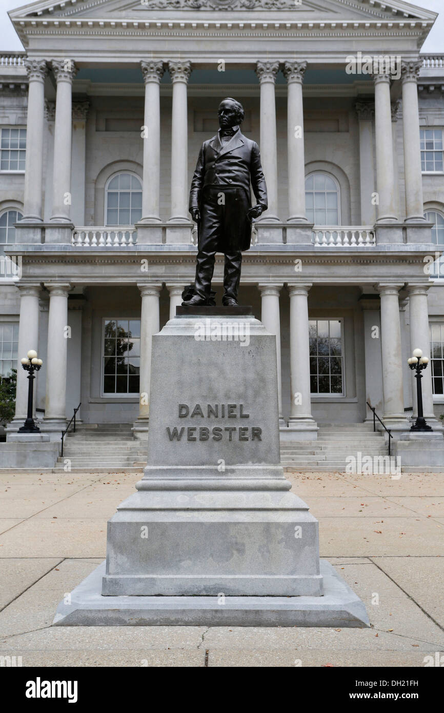 Statue of Daniel Webster in front of the State House, Concord, New ...