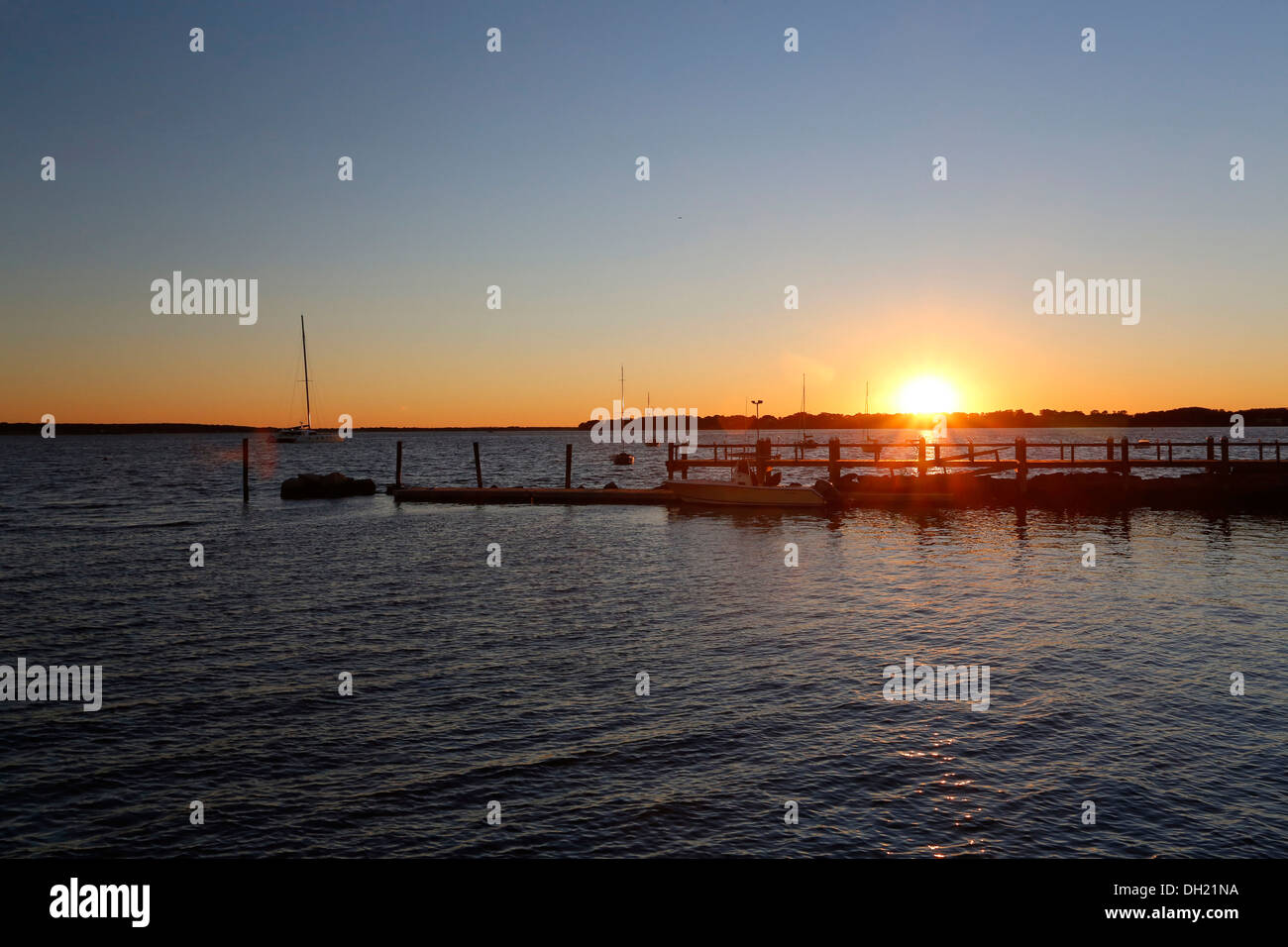 Bristol harbour at sunset, Rhode Island, USA Stock Photo - Alamy