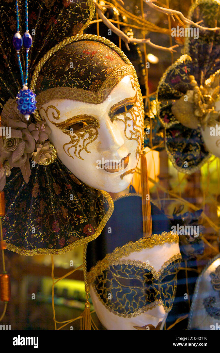 Venetian Masks in Shop Window, Venice, Italy Stock Photo - Alamy