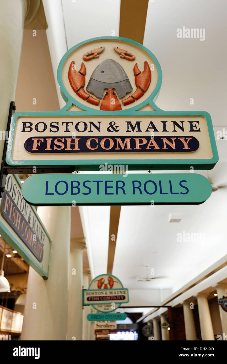 Sign maine fish faneuil hall hi-res stock photography and images - Alamy