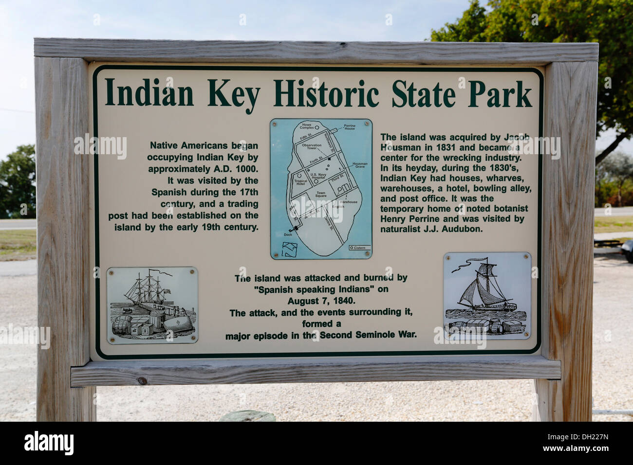 Sign, Indian Key Historic State Park, Indian Key, Florida Keys, Florida ...