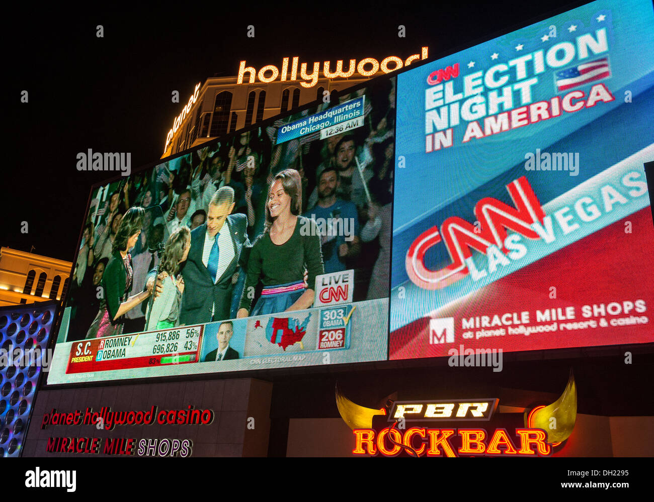 Election night in Las Vegas strip Stock Photo - Alamy
