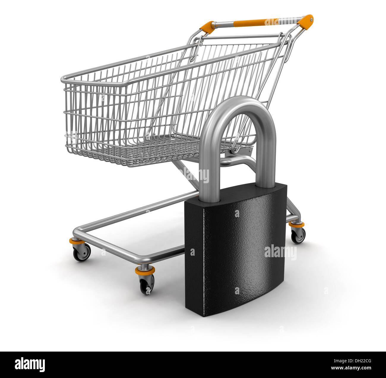 Shopping Cart and lock (clipping path included Stock Photo - Alamy