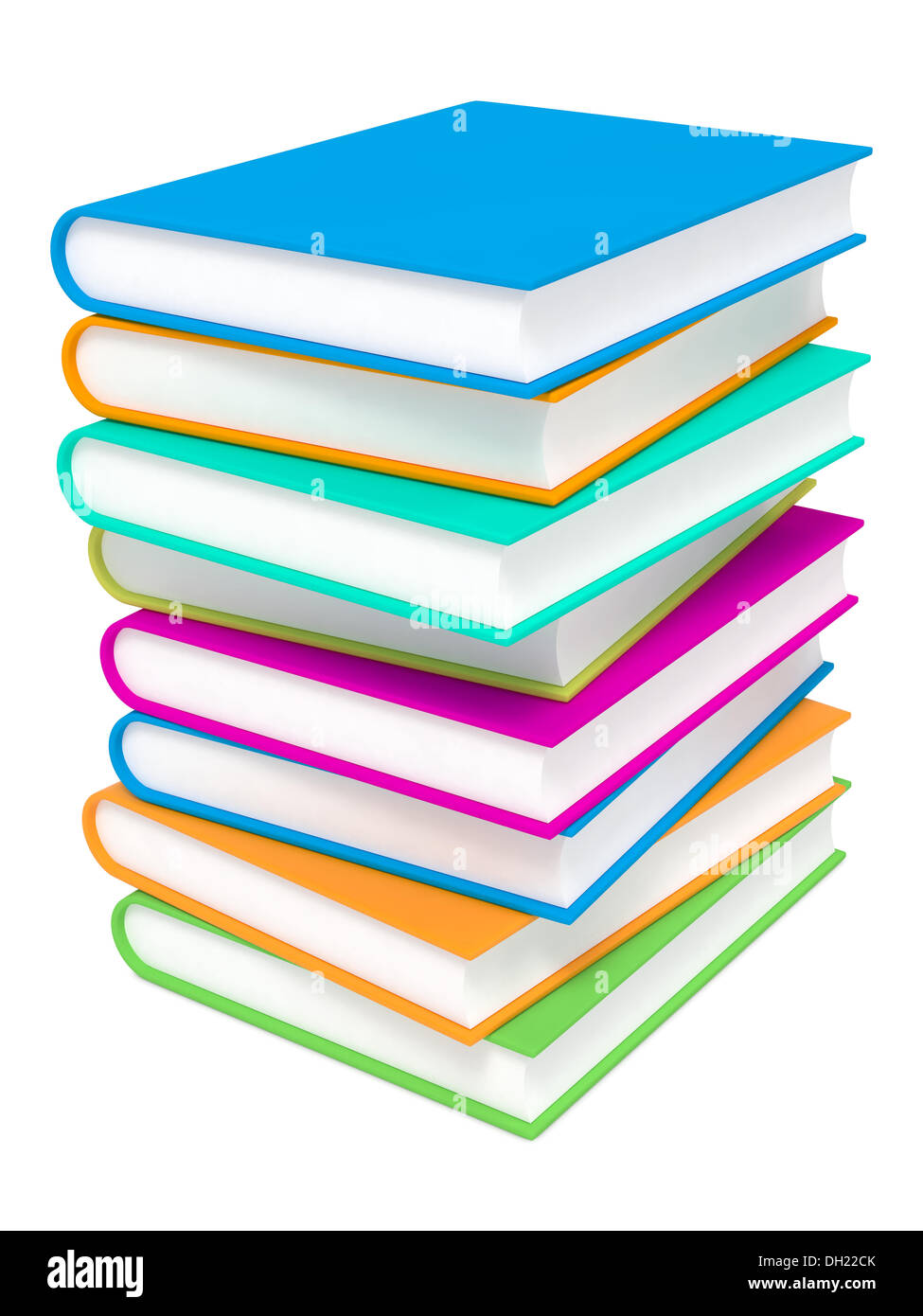 Stack of Colorful Books on White Background Stock Photo - Alamy