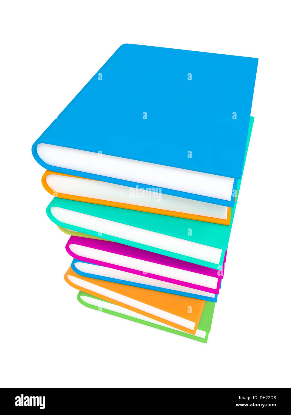 Stack of Colorful Books on White Background Stock Photo - Alamy