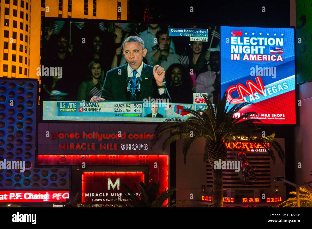 Election night in Las Vegas strip Stock Photo - Alamy