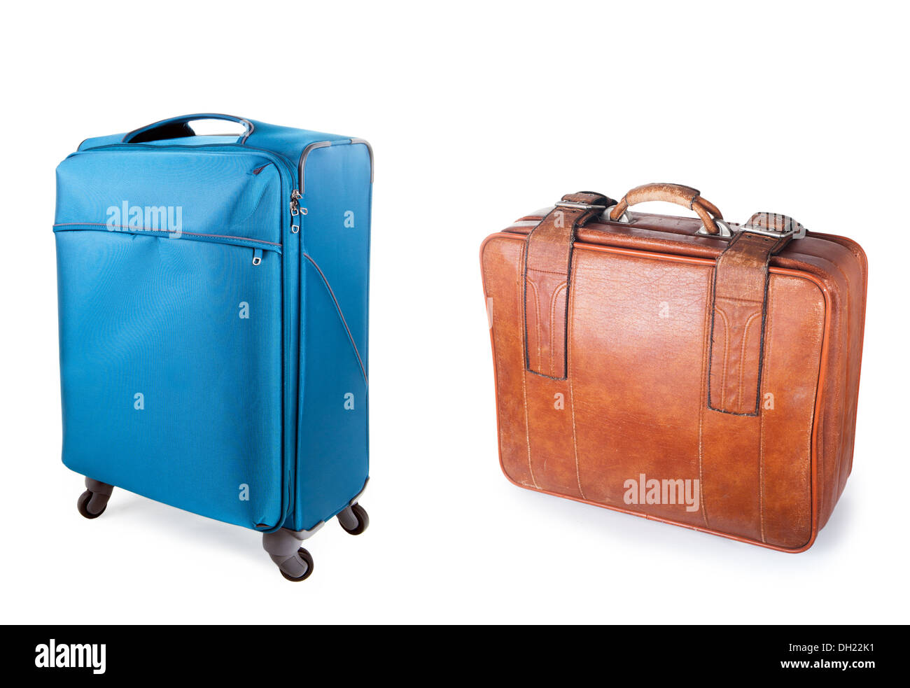 two suitcases, modern and old Stock Photo - Alamy