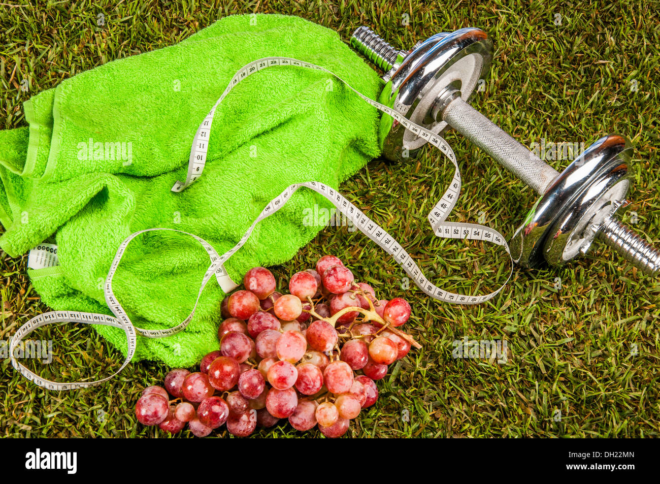 Fitness composition with fruits and vegetables Stock Photo - Alamy