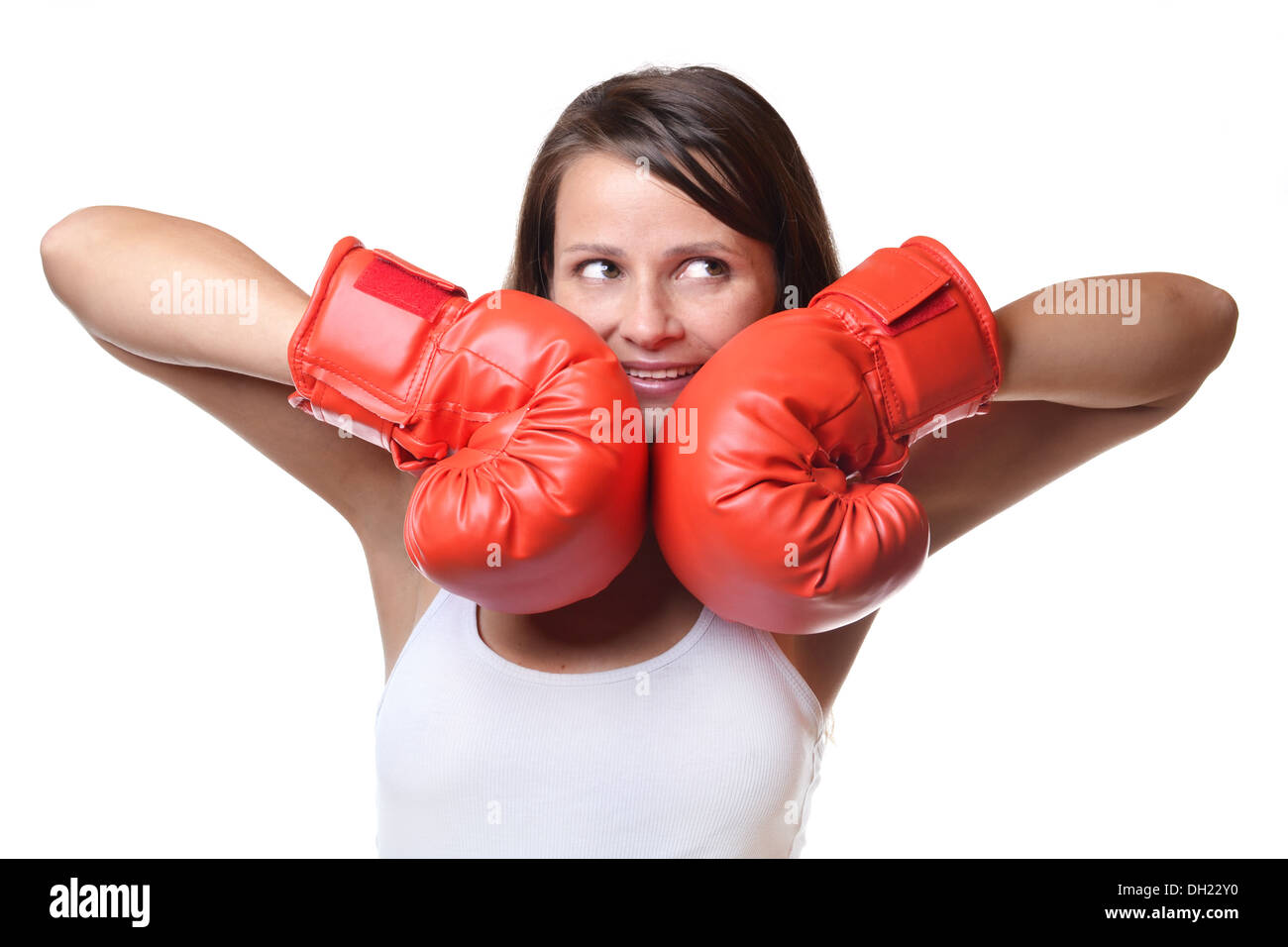 beautiful woman boxing Stock Photo - Alamy