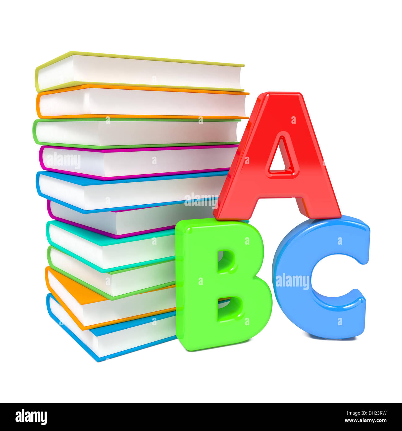 ABC Letters with Group of Books Stock Photo - Alamy