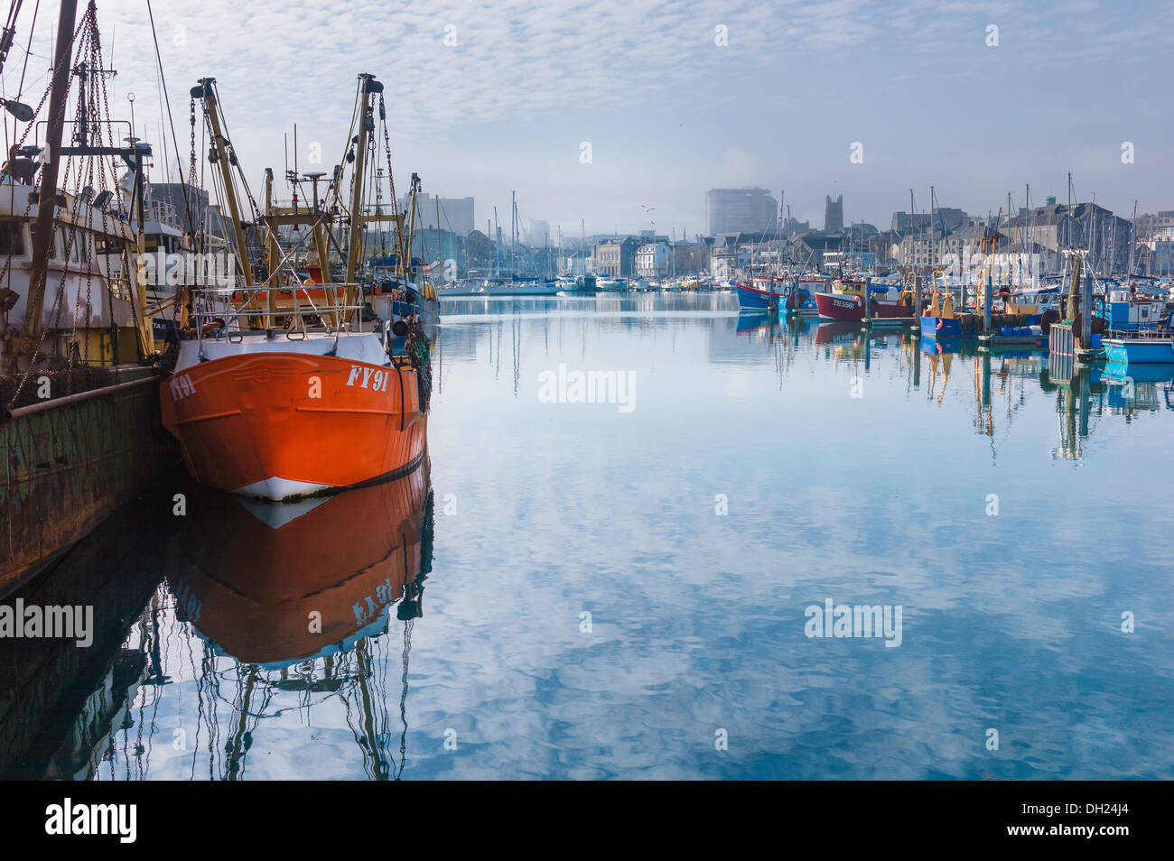 Plymouth harbour and trawlers hi-res stock photography and images - Alamy