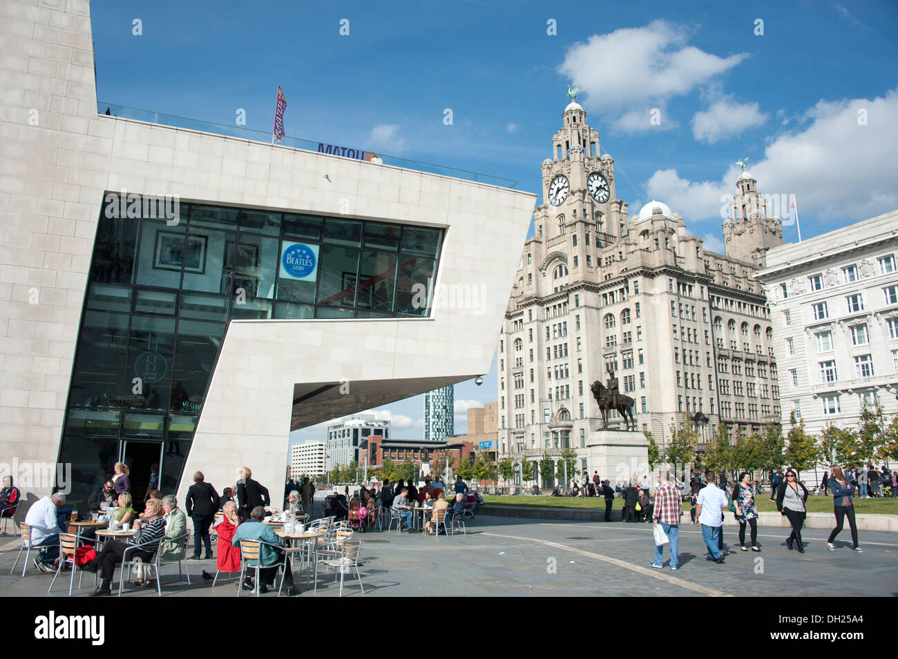 Pier Head Liverpool UK Modern Old Buildings Architecture Stock Photo ...