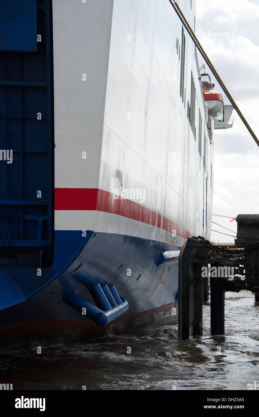Close up side of large ferry ship huge big high Stock Photo - Alamy
