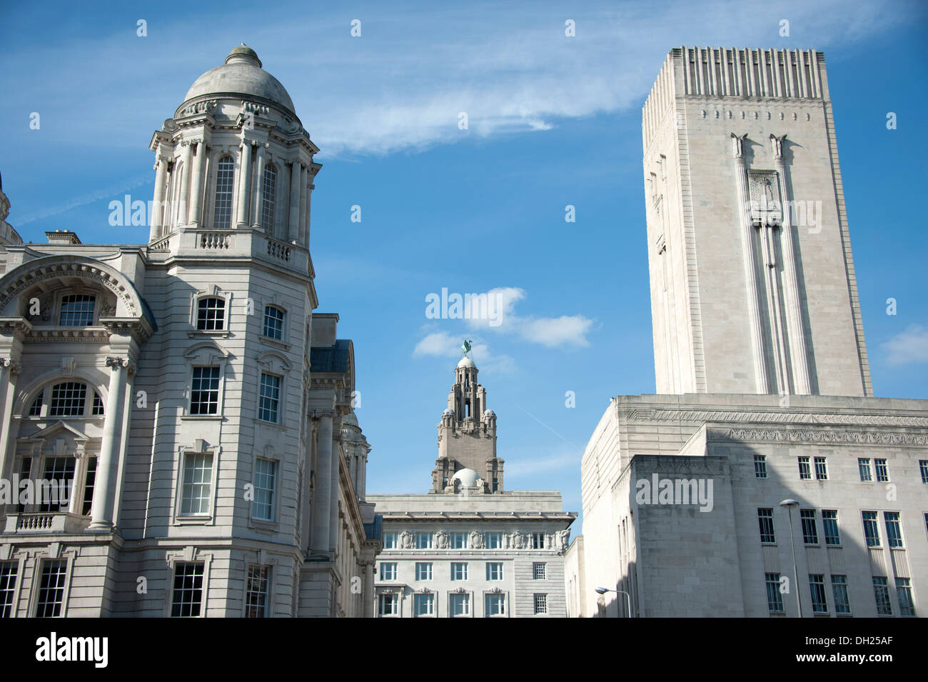 Imposing Buildings Liverpool Waterfront Liver Merseyside UK Stock Photo ...