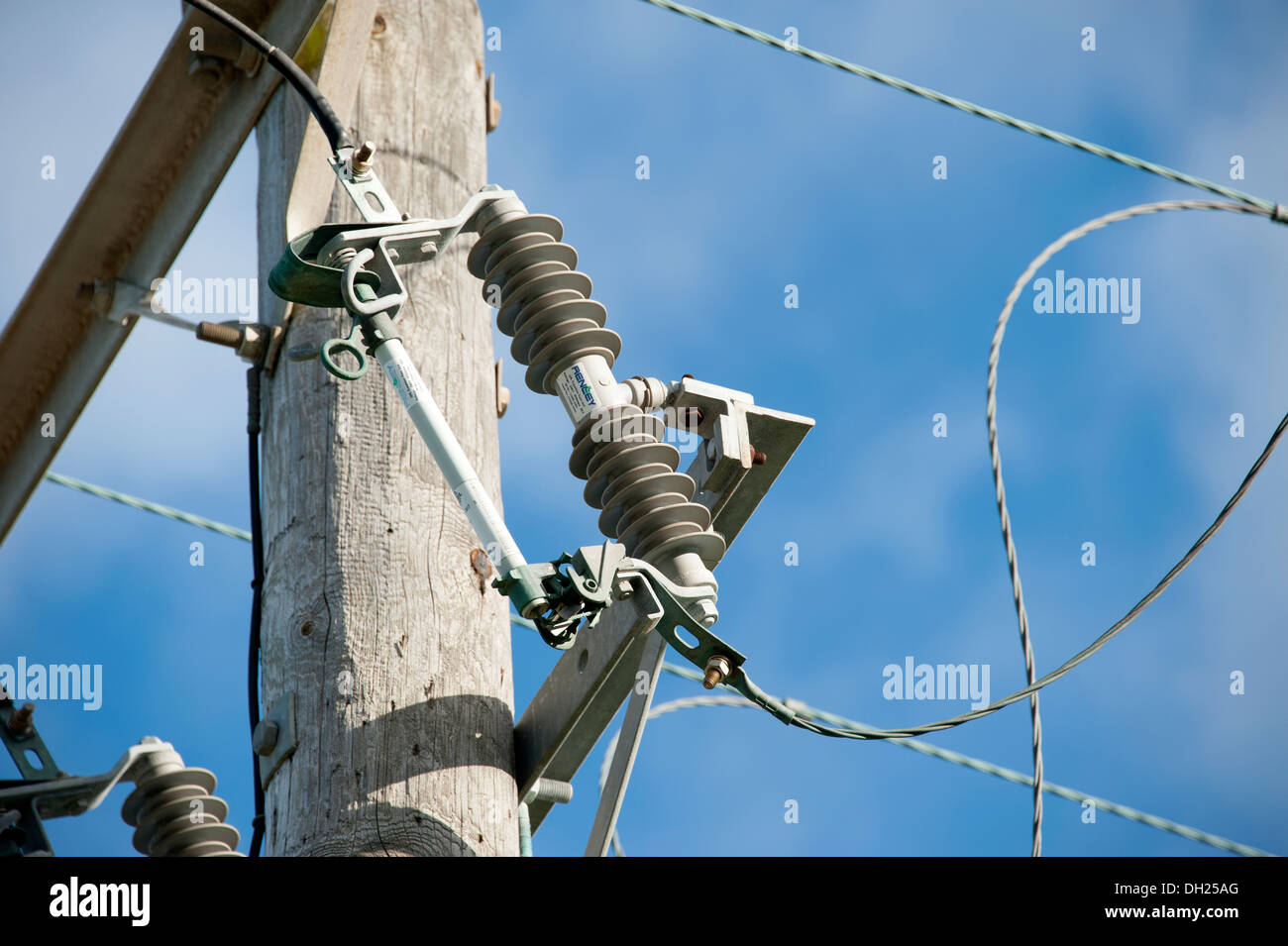 3 Phase High Voltage Electricity Wires Switchgear Stock Photo - Alamy