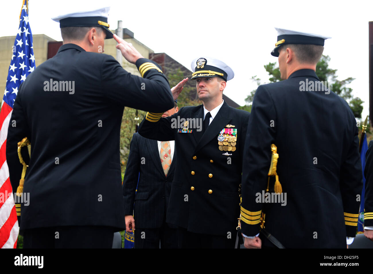 In a change of command ceremony at deterrent park bangor hi-res stock ...