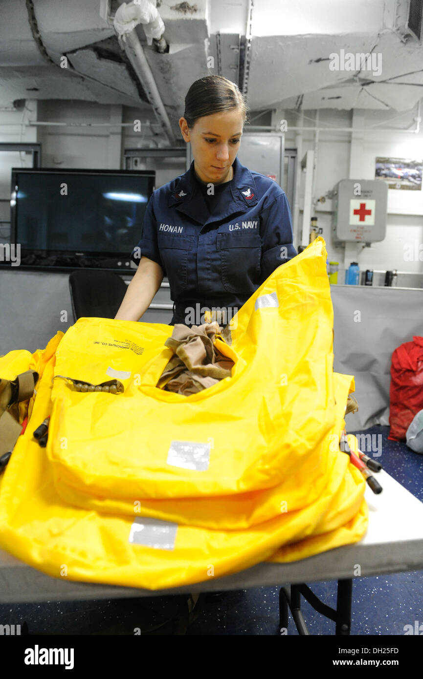 ARABIAN SEA (Oct. 22, 2013) Aviation Survival Equipment 2nd Class ...