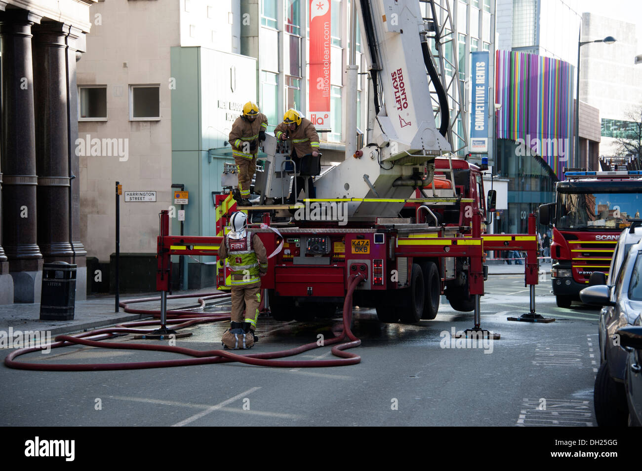 Fire Service Hydraulic Platform CPL in use at Fire Stock Photo - Alamy