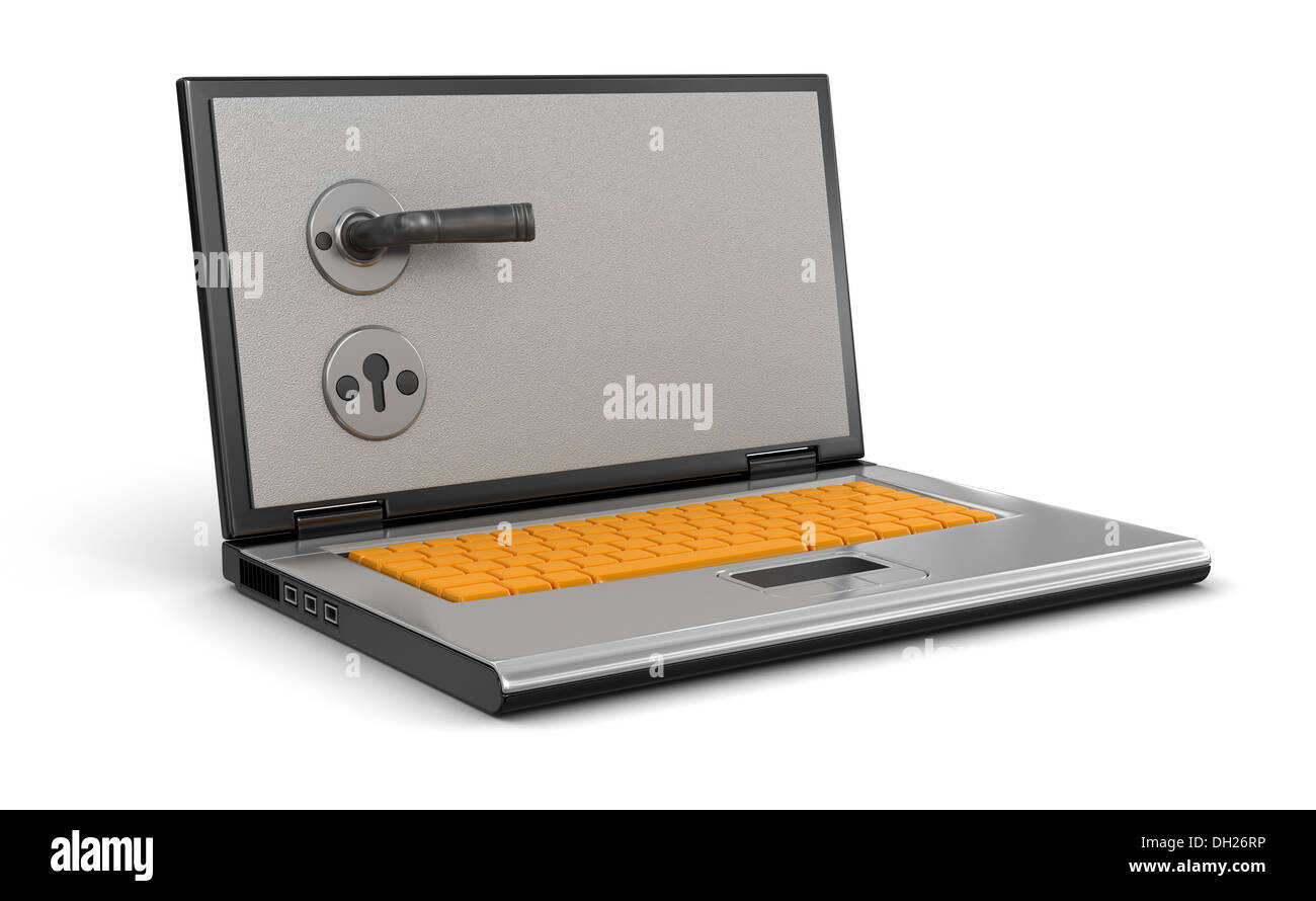 safe Laptop (clipping path included Stock Photo - Alamy
