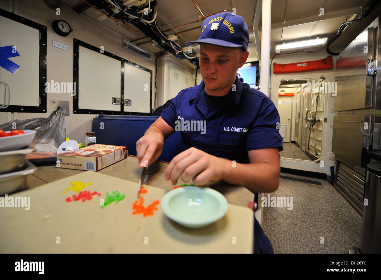 Seaman Nathan Gray, a crewmember aboard the Coast Guard Cutter Beluga ...