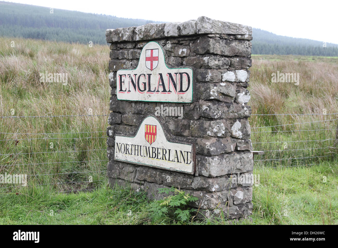 English/Scottish Border Boundary Marker Between Borders County Scotland ...