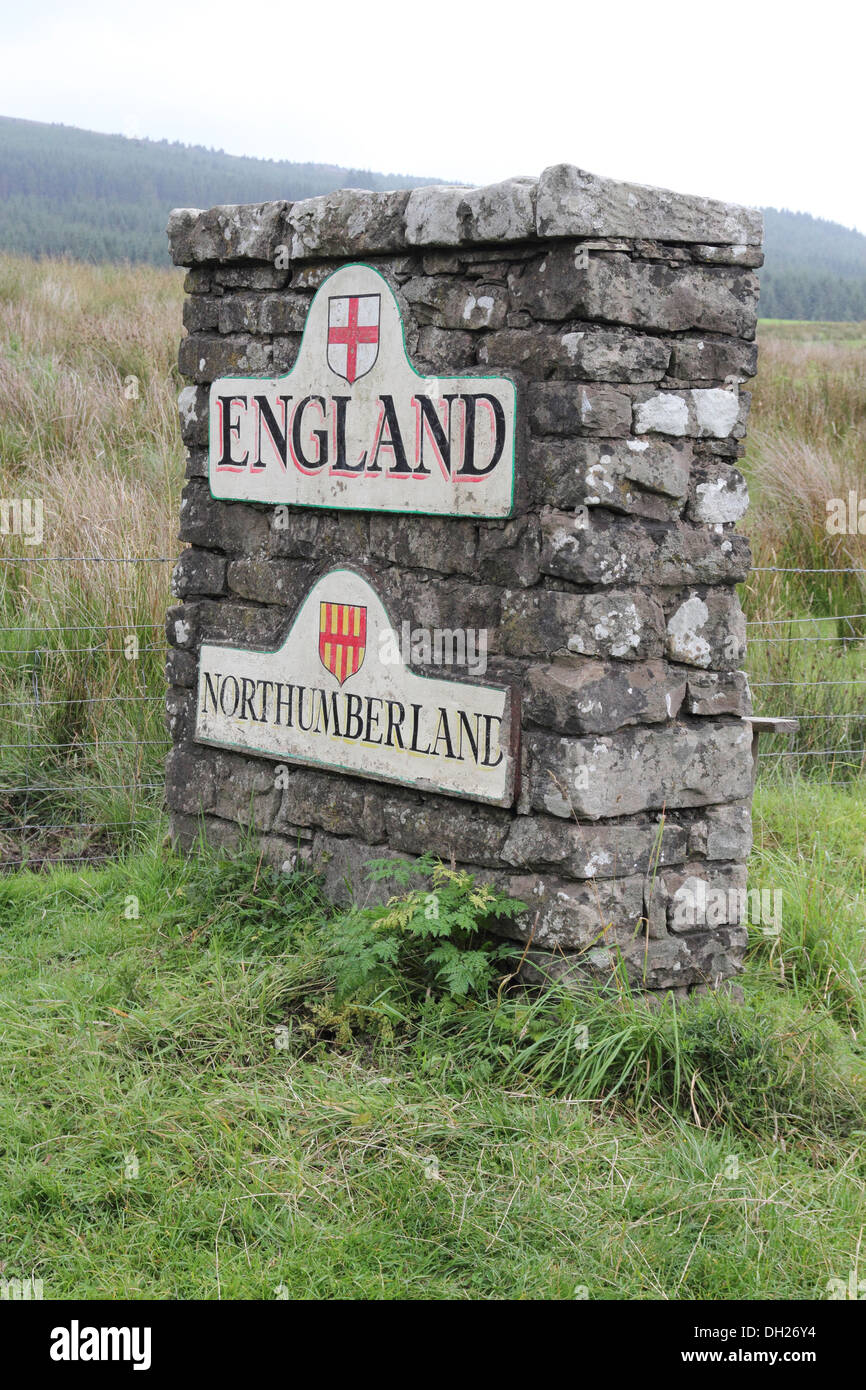 English/Scottish Border Boundary Marker Between Borders County Scotland ...